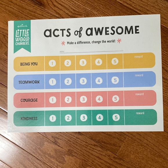 Hallmark | Other | Acts Of Awesome Reward Chart | Poshmark